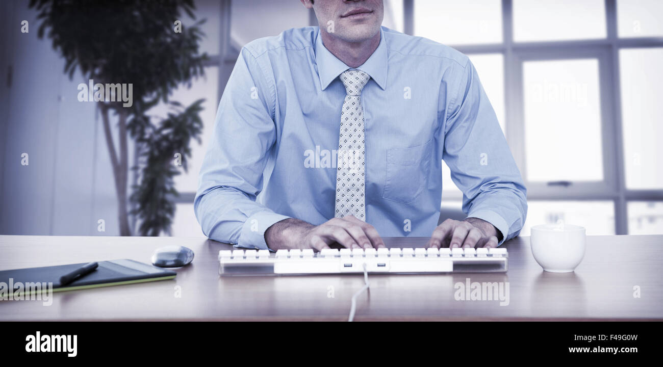 Focused businessman typing desk hi-res stock photography and images - Alamy