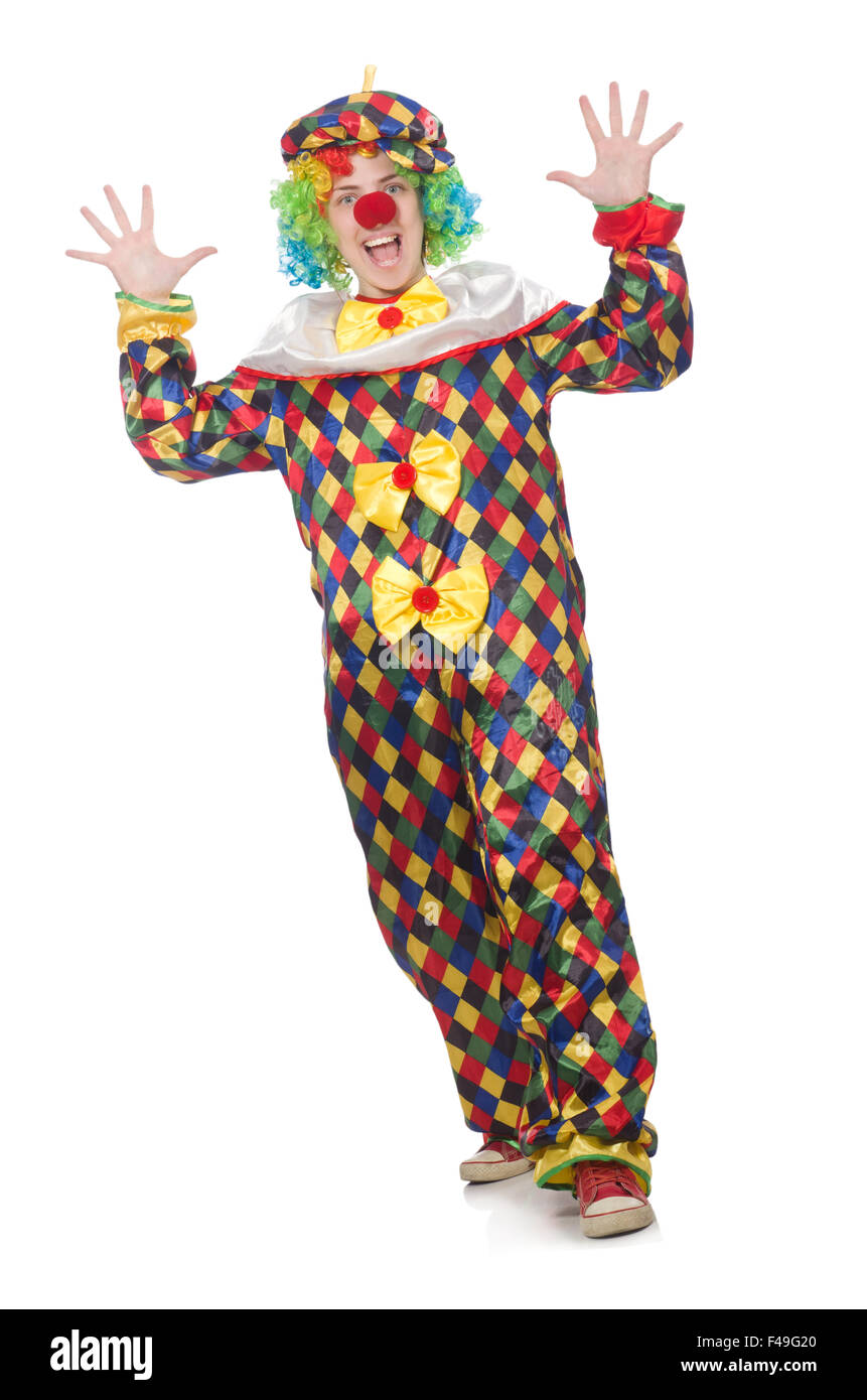 Clown isolated on the white background Stock Photo - Alamy