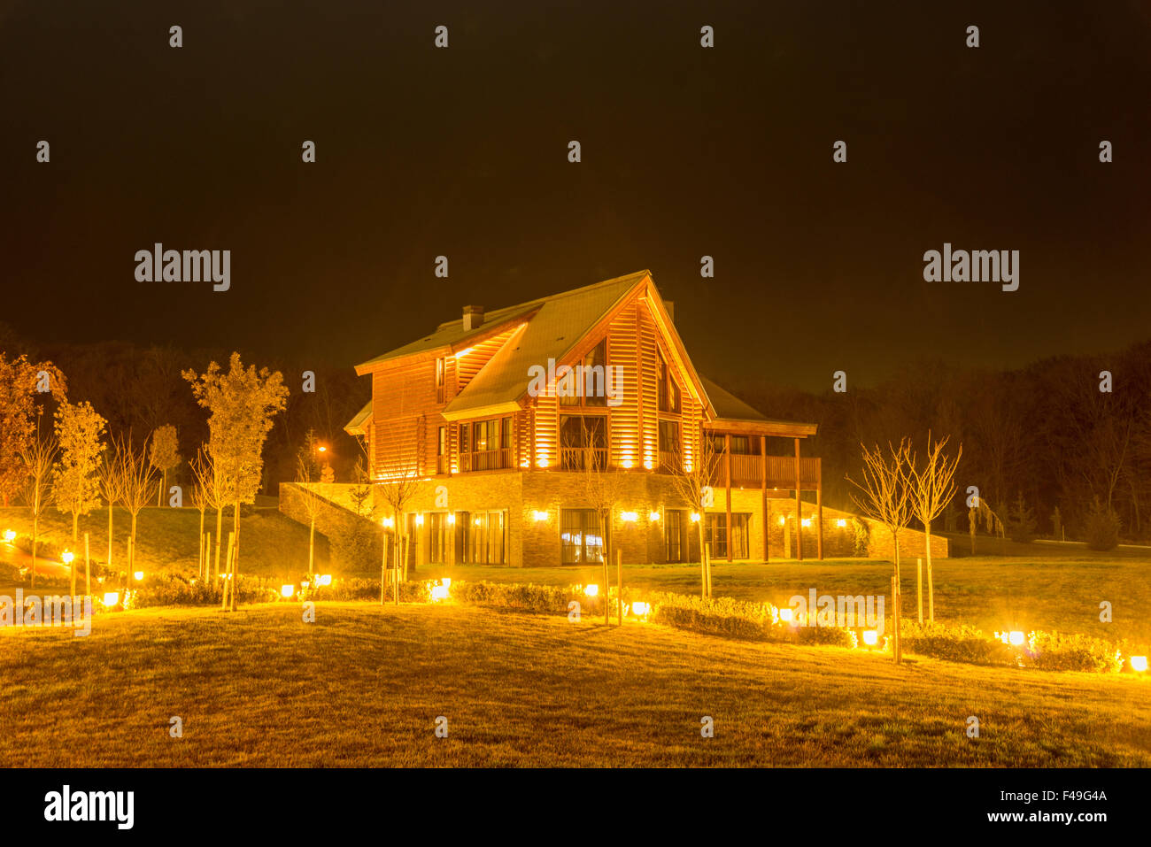Nice modern house during evening hours Stock Photo - Alamy