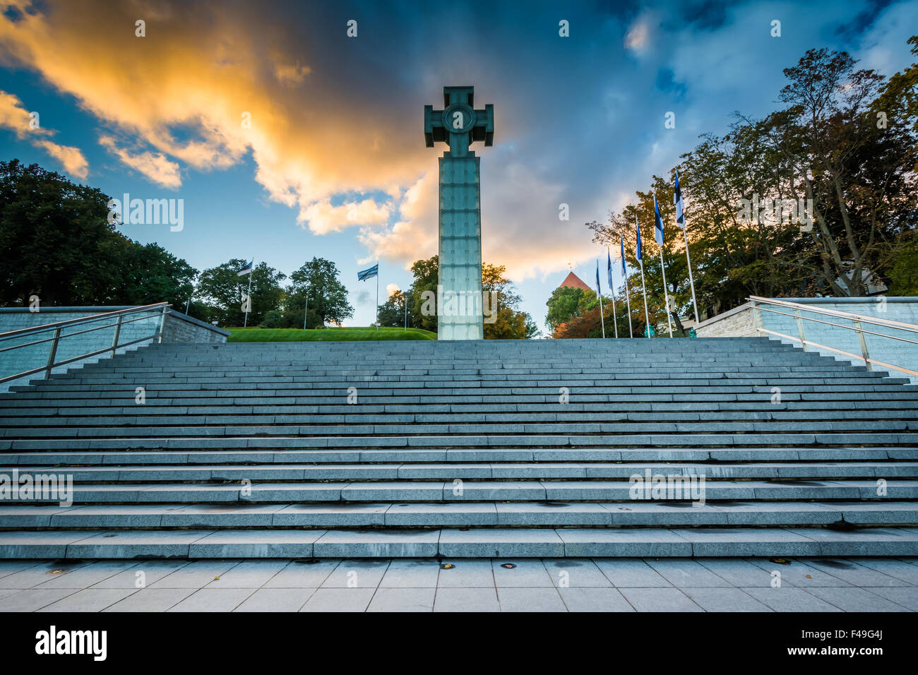 The War of Independence Victory Column at sunset, at Freedom Square, in ...