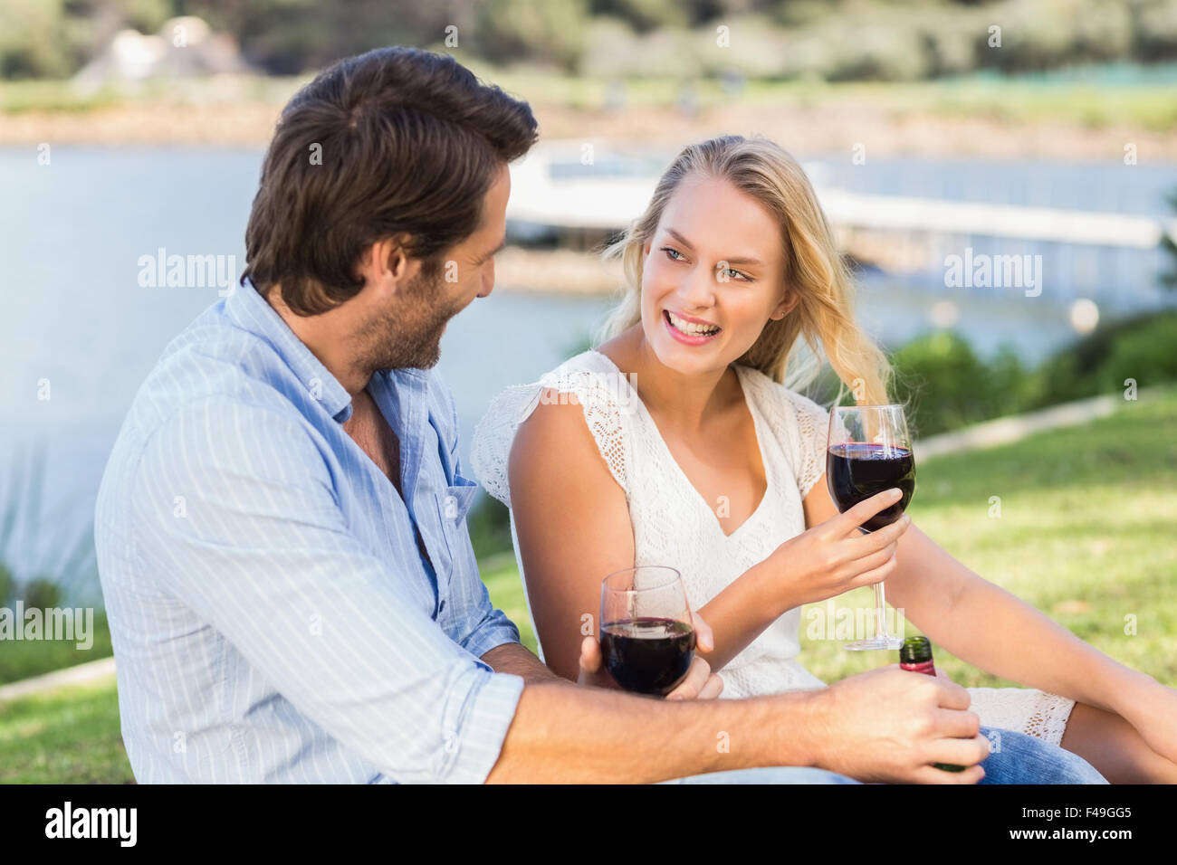 Cute couple on date discussing together Stock Photo - Alamy