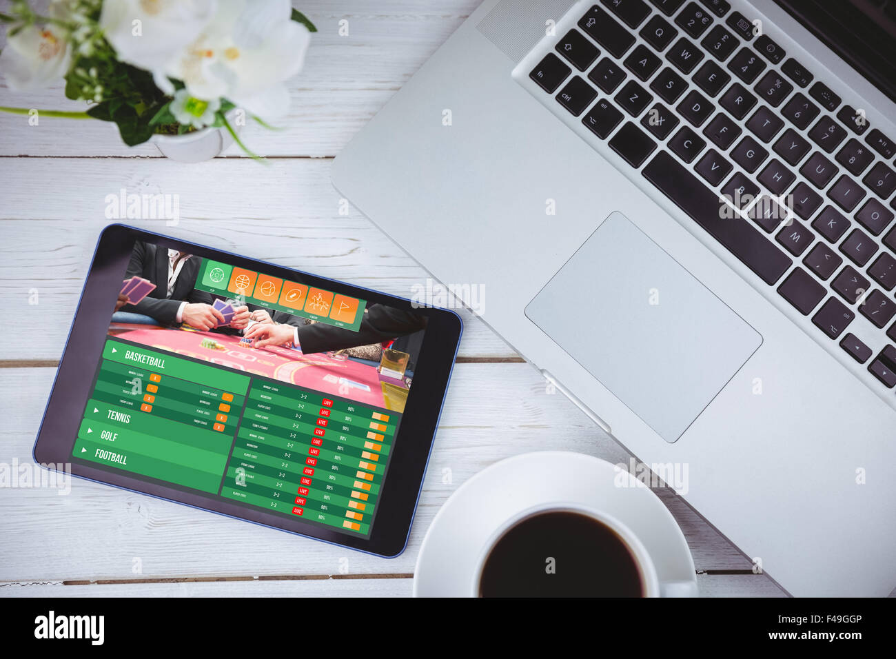 Composite image of gambling app screen Stock Photo - Alamy