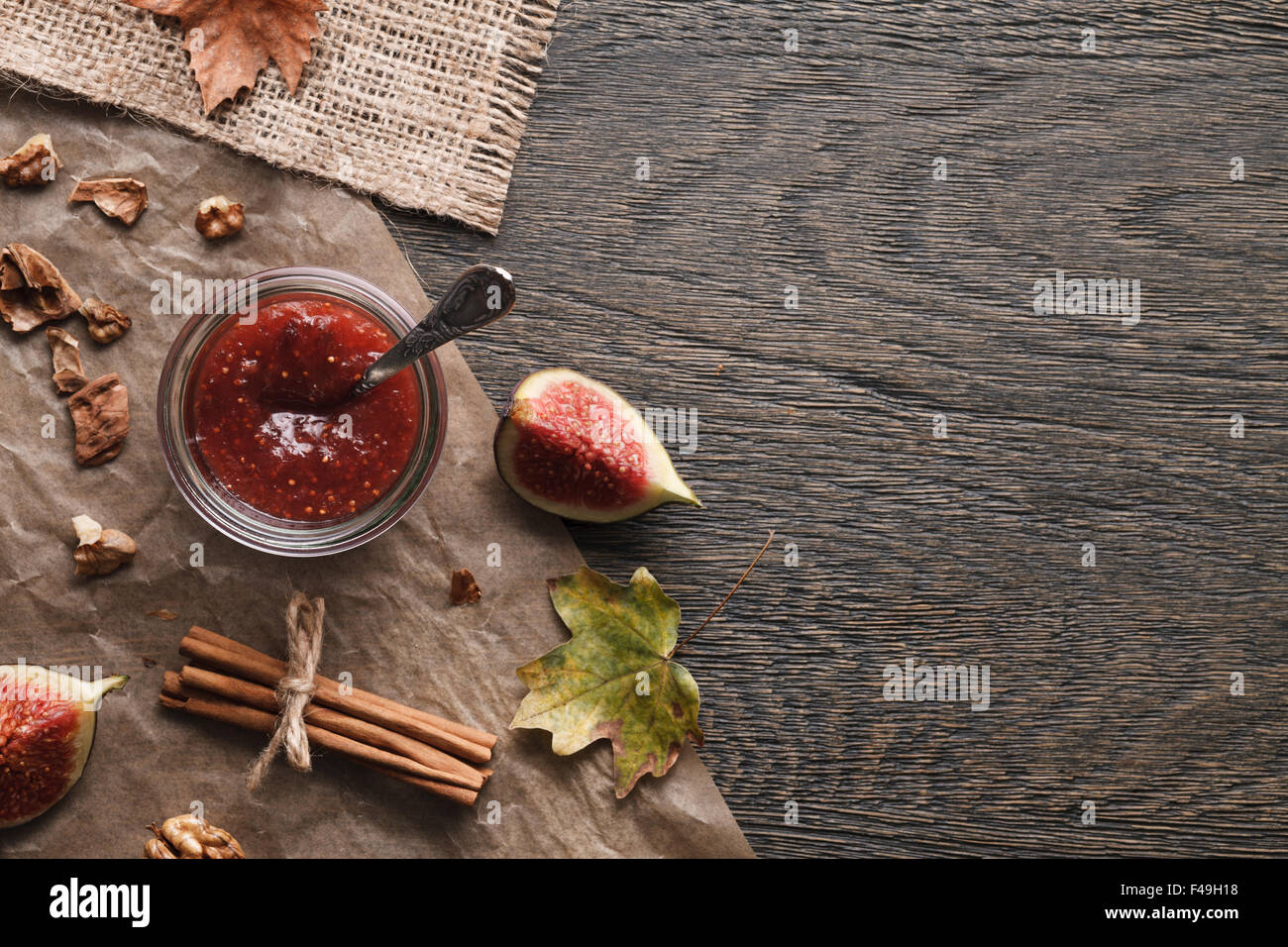 Fig jam background Stock Photo - Alamy