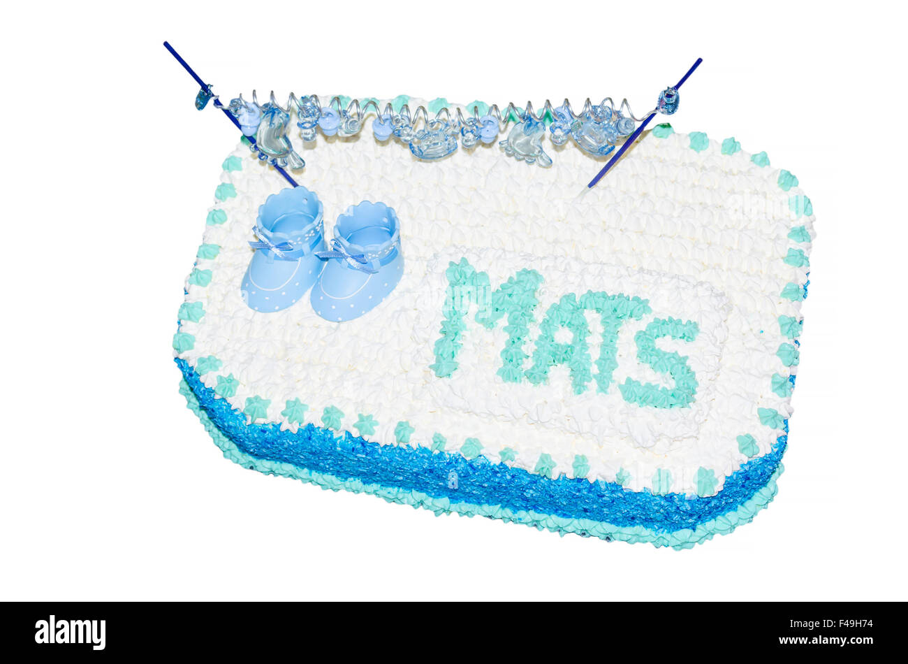 Blue birthday cake illustration Cut Out Stock Images & Pictures - Alamy