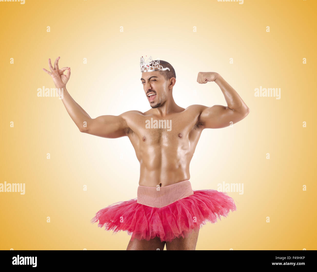 Man in ballet tutu against the gradient Stock Photo - Alamy