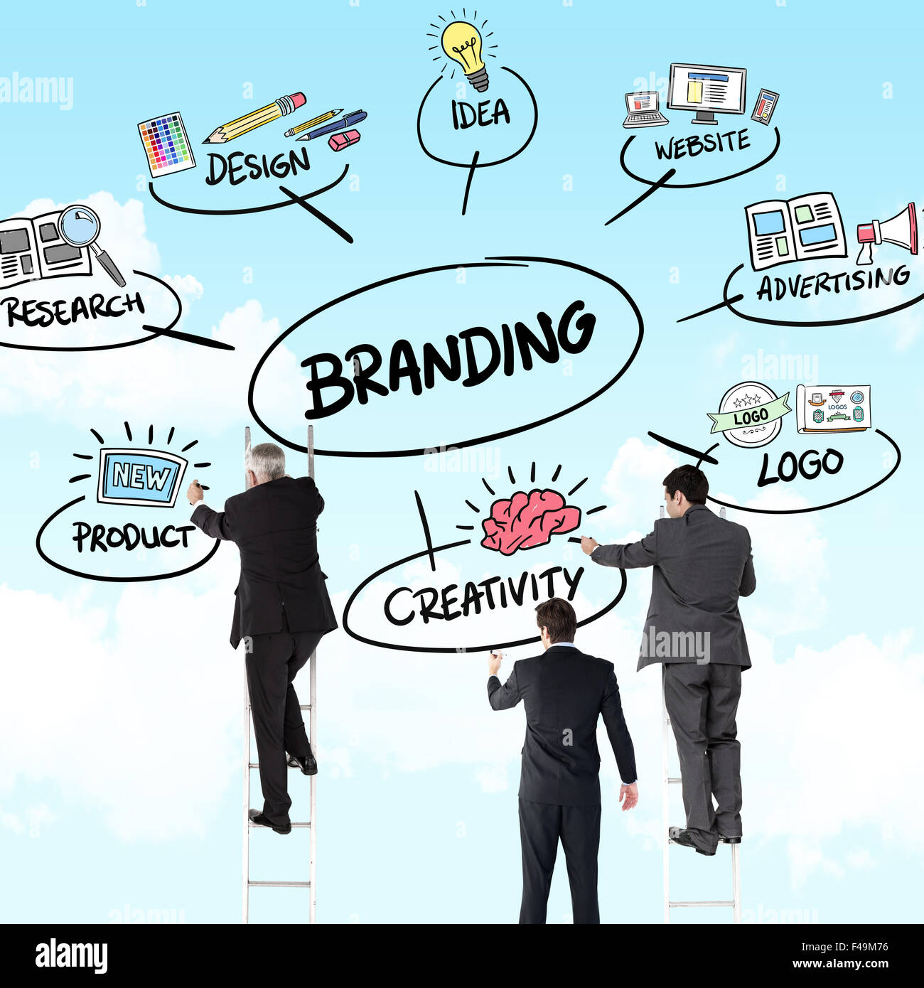 Composite image of business team writing Stock Photo - Alamy