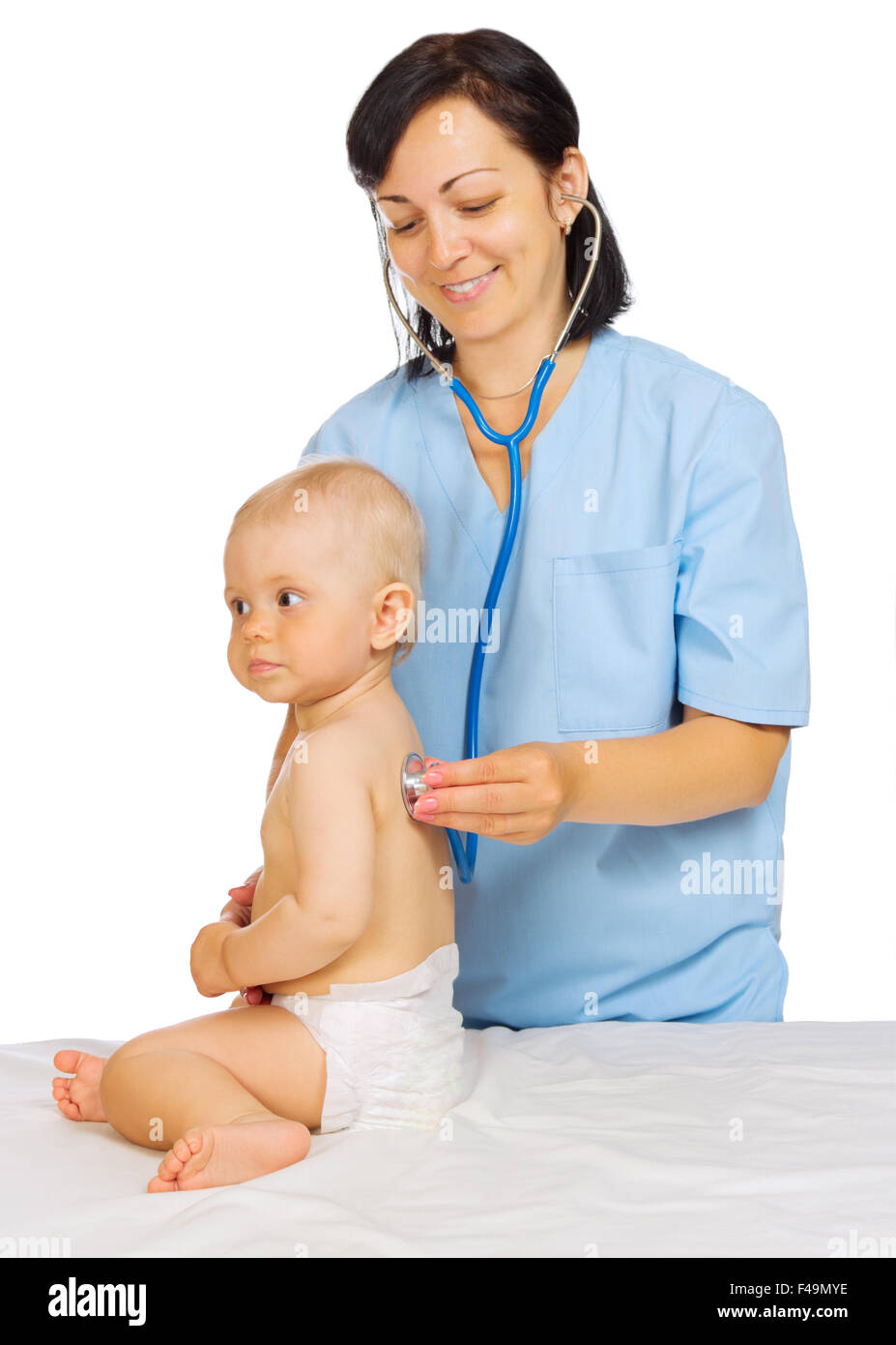 Little baby with doctor isolated Stock Photo - Alamy