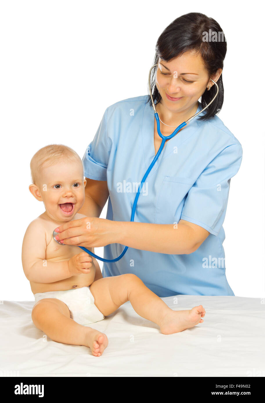 Little baby with doctor isolated Stock Photo - Alamy