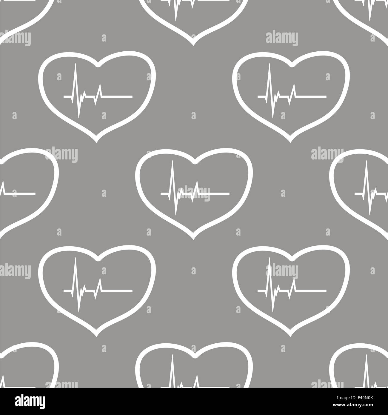 Heartbeat seamless pattern Stock Photo - Alamy