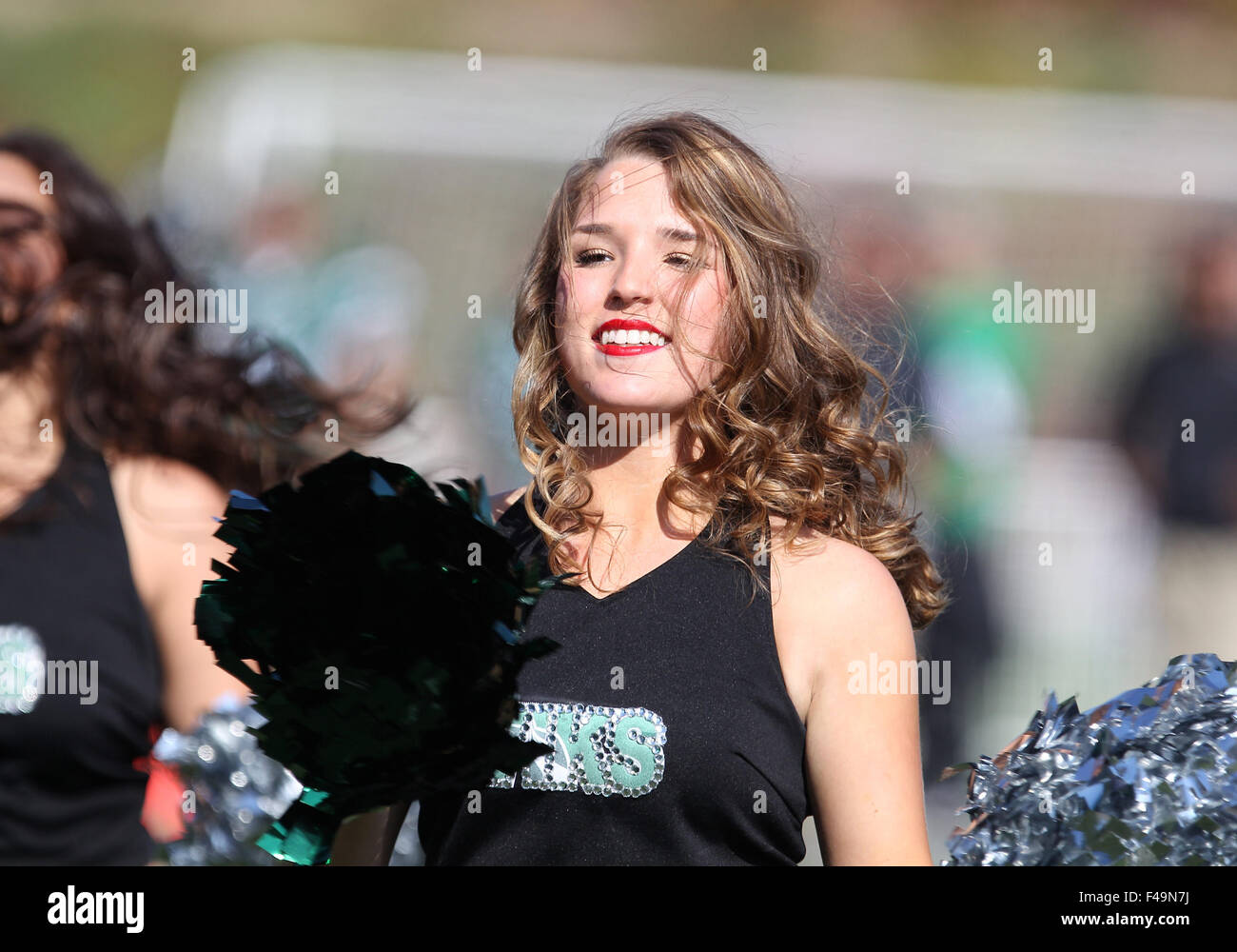 October 03, 2015: The Portland State dance team entertains the fans ...