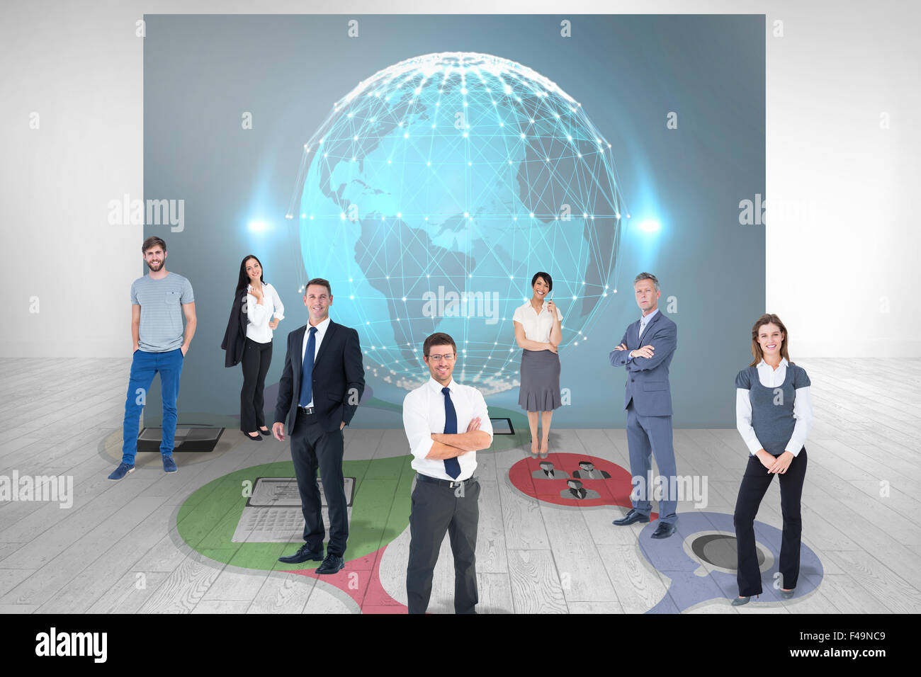 Global team icon linear hi-res stock photography and images - Alamy