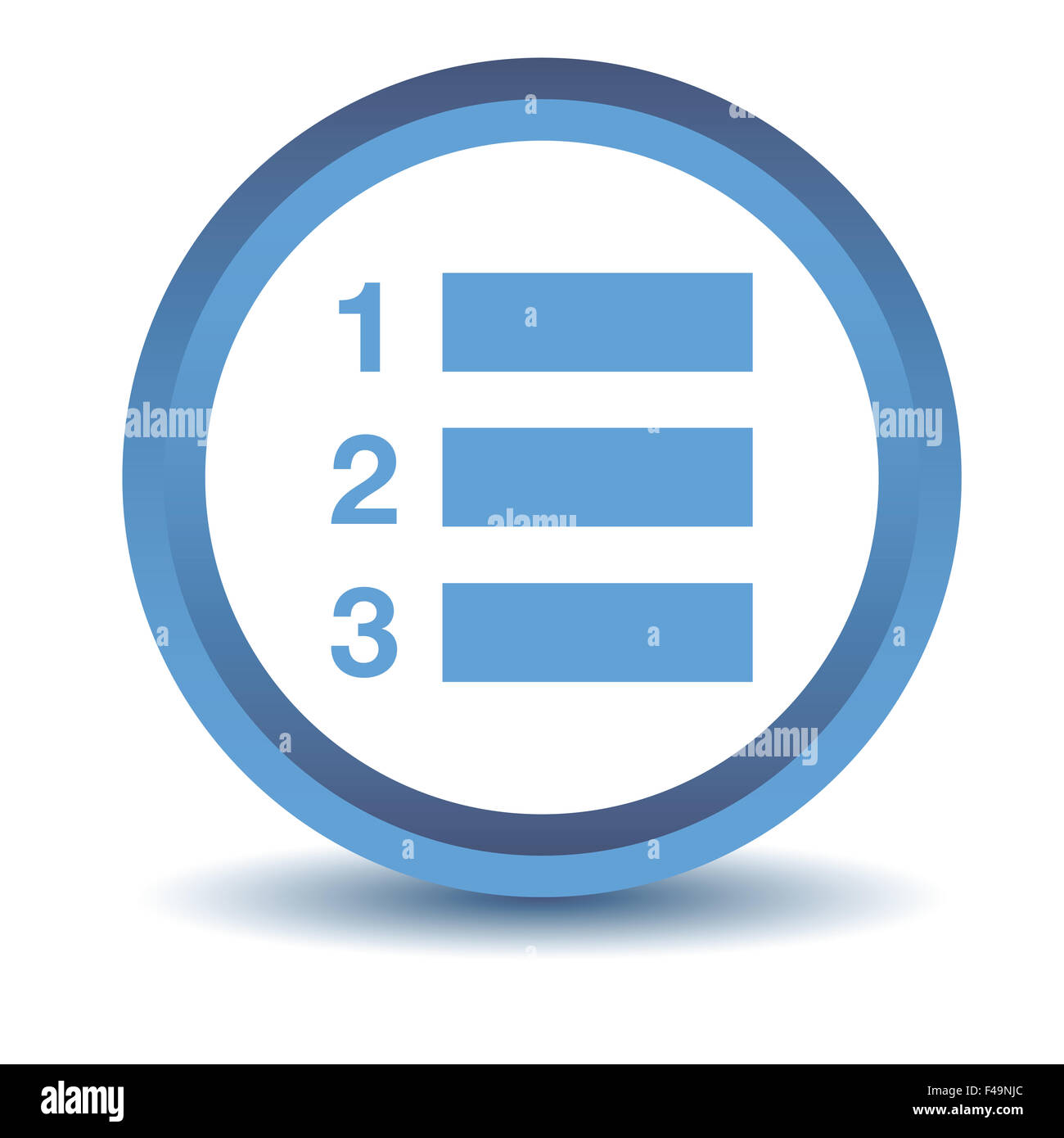 Blue numbered list icon Stock Photo - Alamy