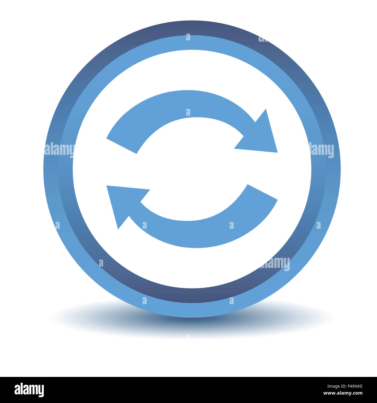 Blue synchronization icon Stock Photo - Alamy