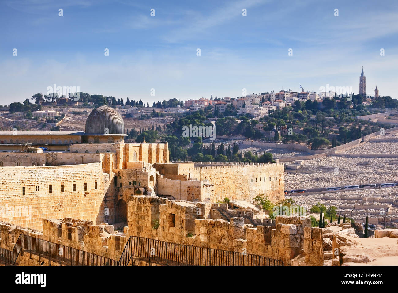 The Al-Aqsa Mosque and the Muslim minaret Stock Photo - Alamy
