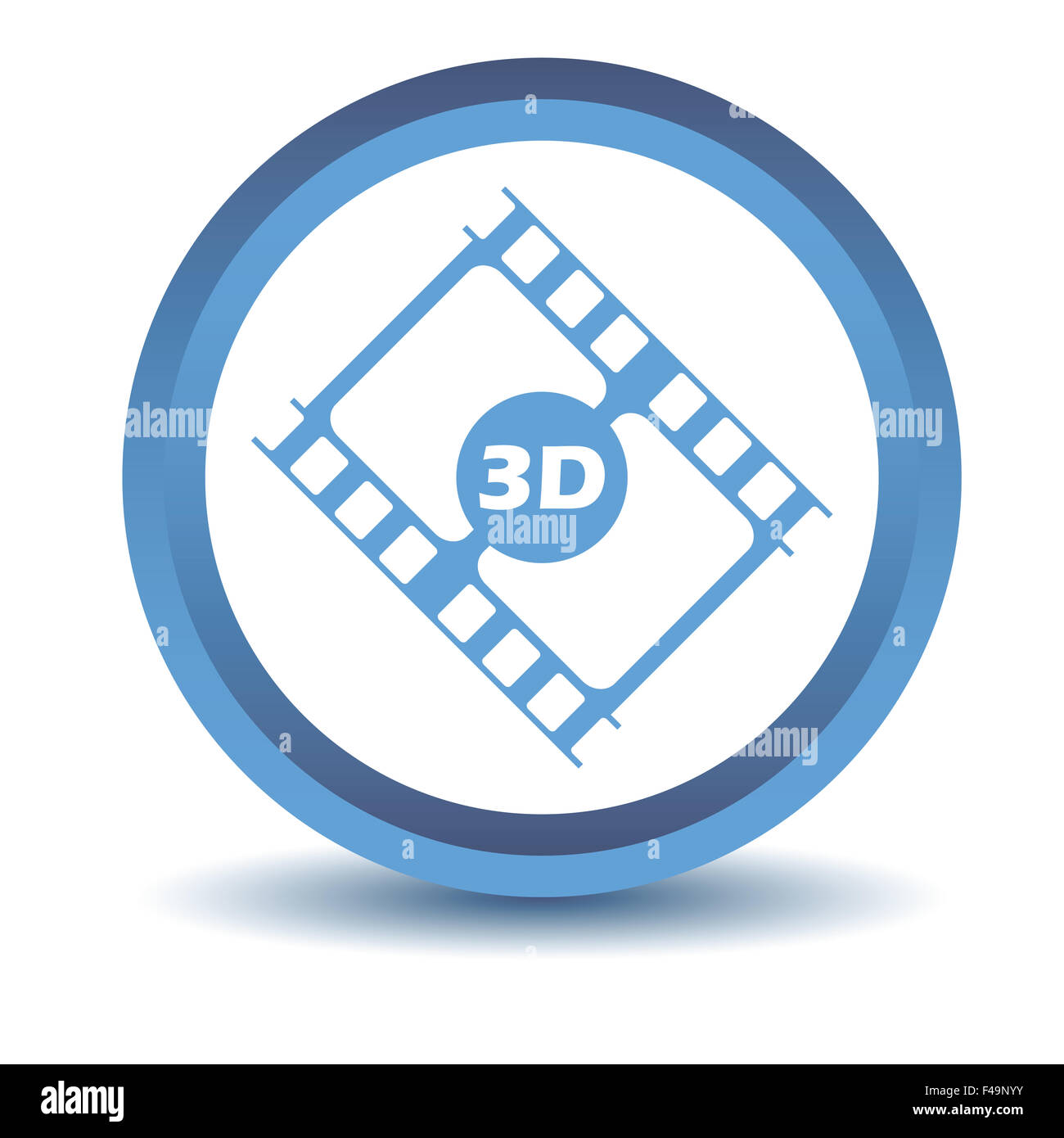 Blue 3d film icon Stock Photo - Alamy