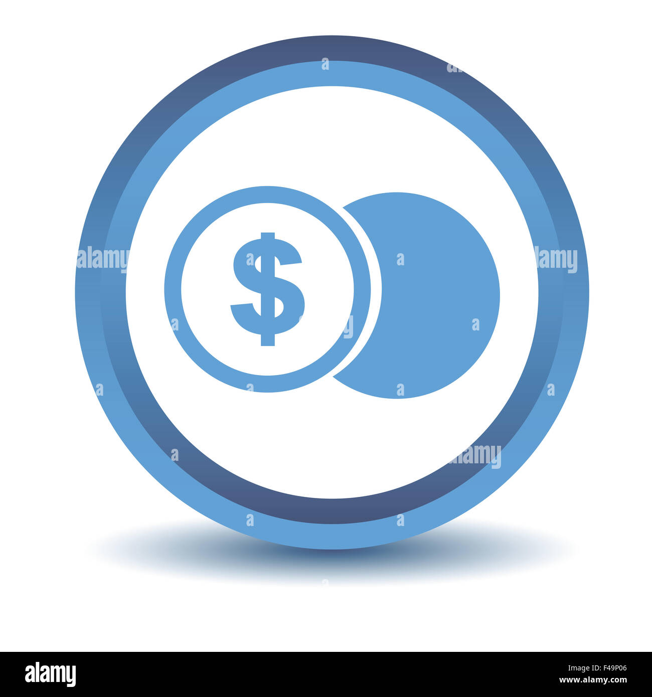 Blue Dollar coin icon Stock Photo - Alamy