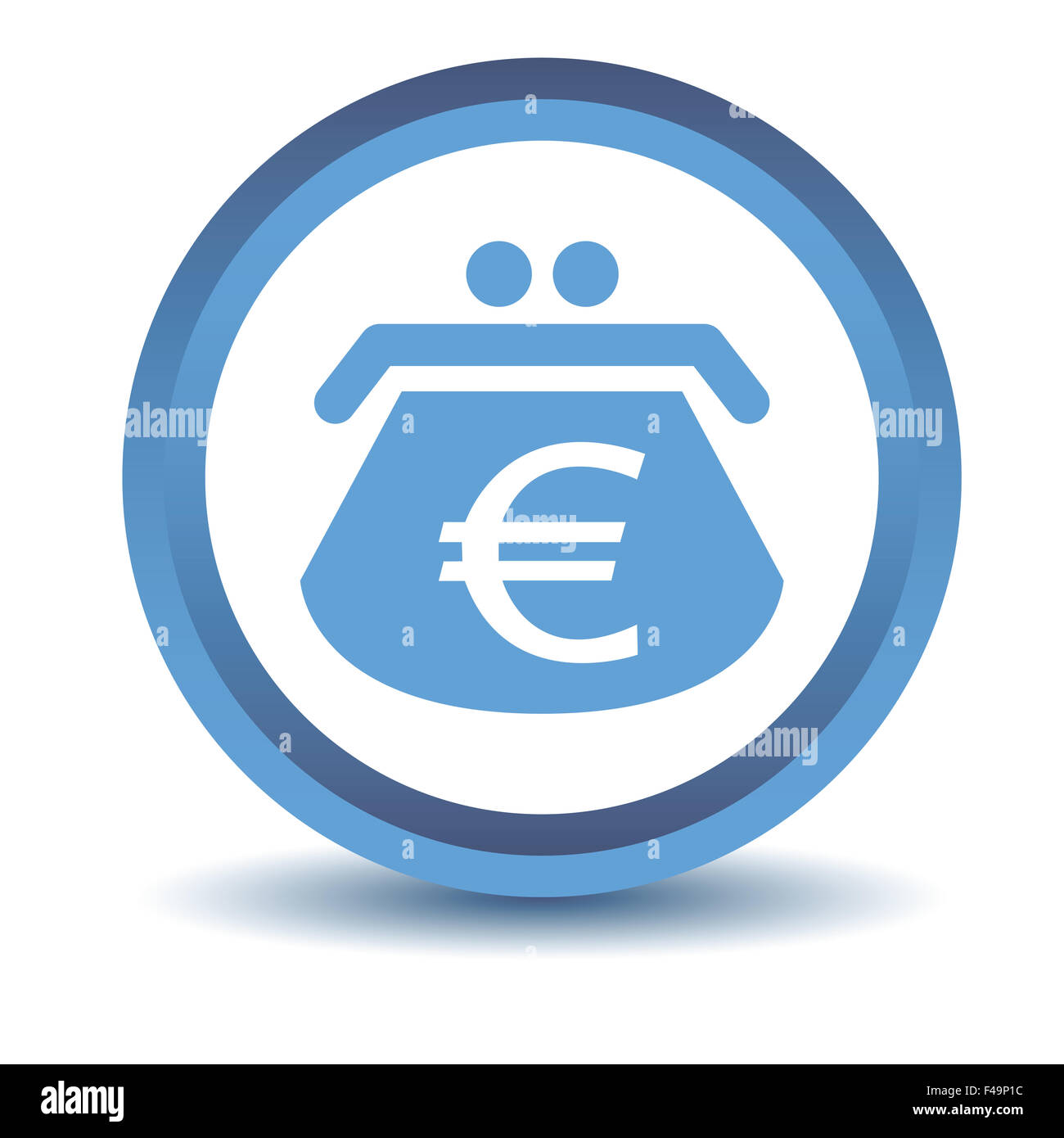 Blue euro purse icon Stock Photo - Alamy