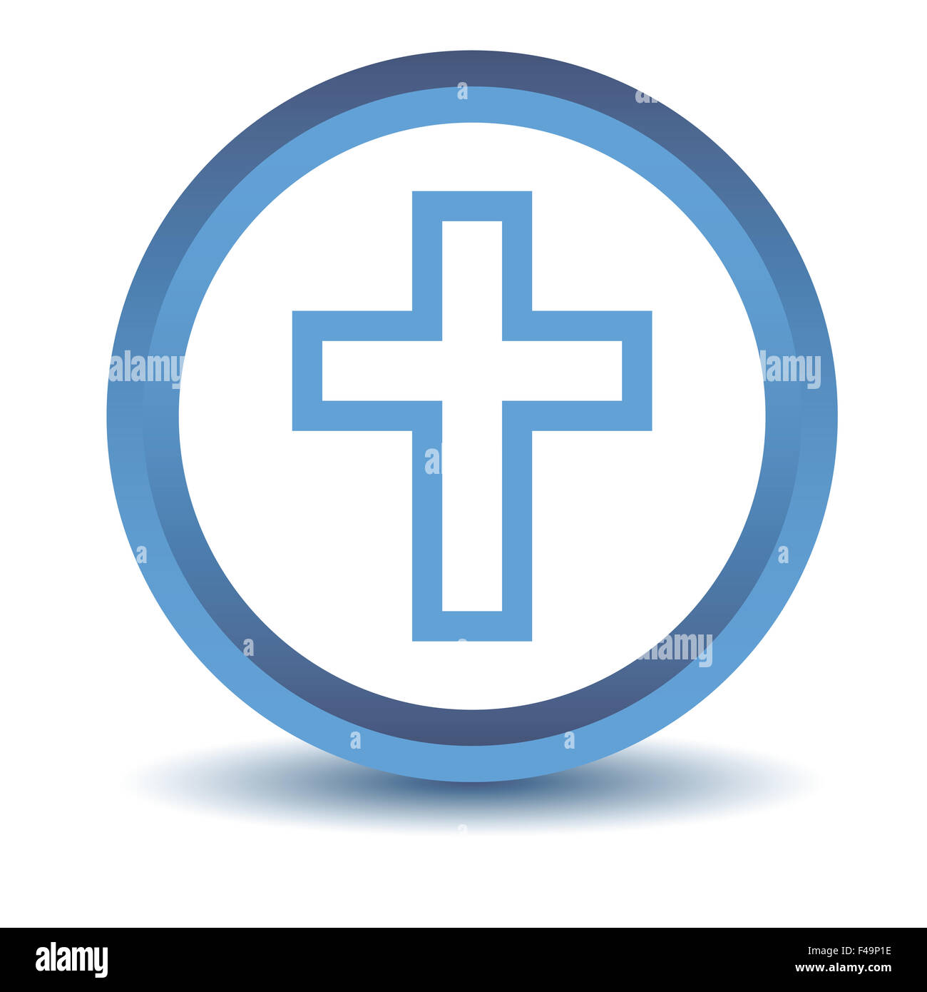 Blue Protestant Cross icon Stock Photo - Alamy