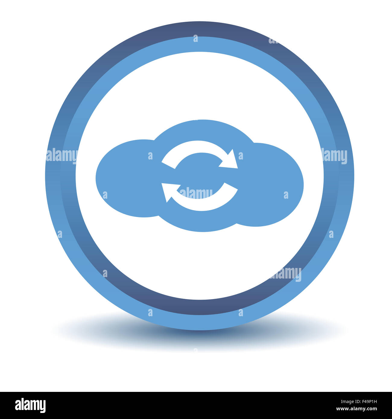 Blue synchronization cloud icon Stock Photo - Alamy
