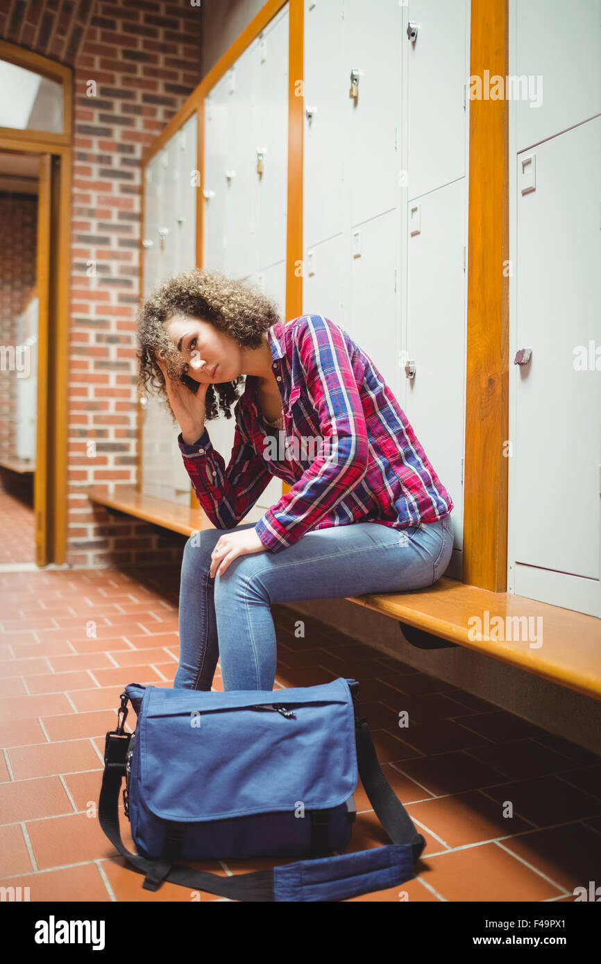 Pretty student feeling the pressure Stock Photo - Alamy