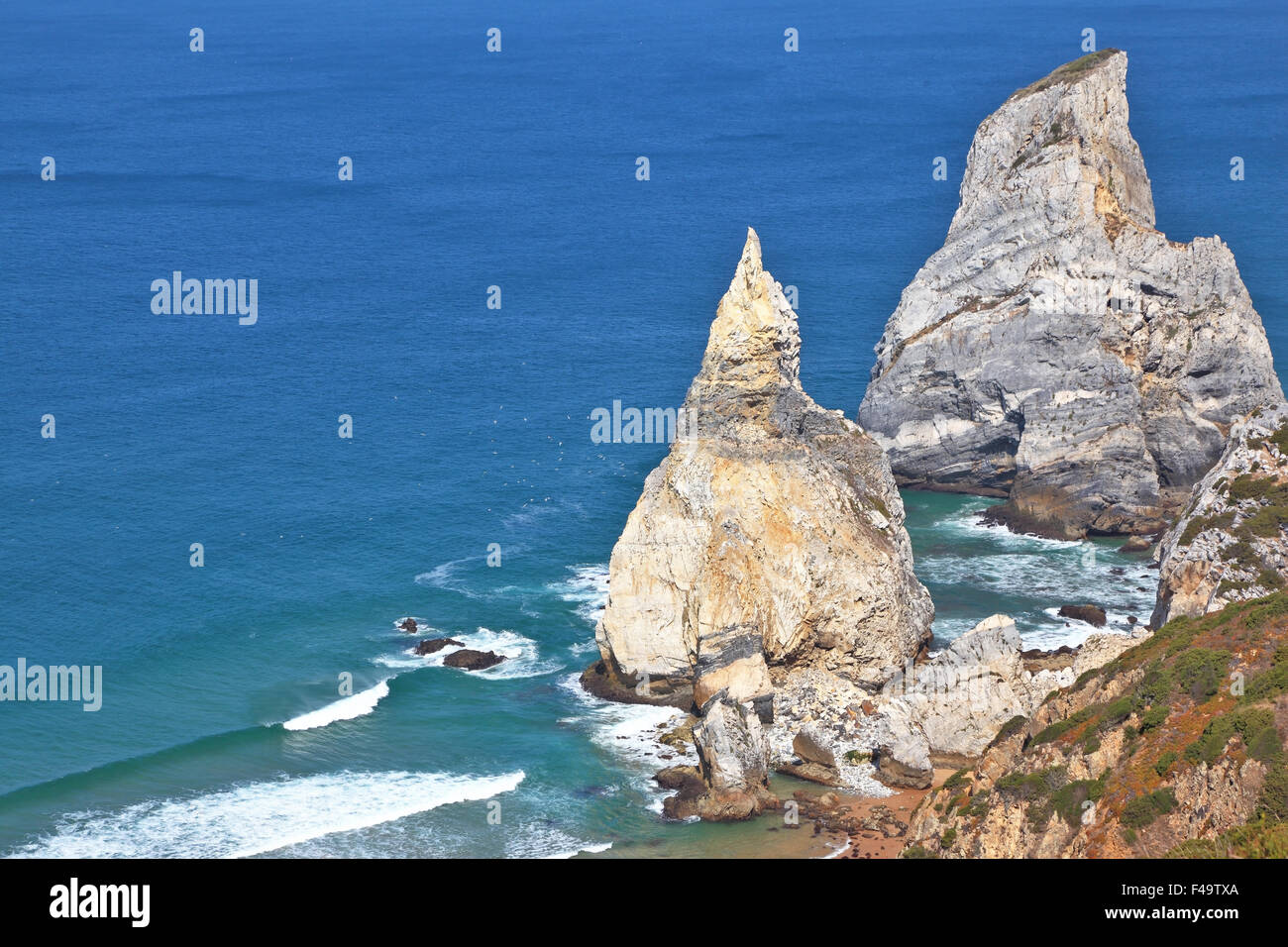 Two cliffs of white sandstone Stock Photo - Alamy