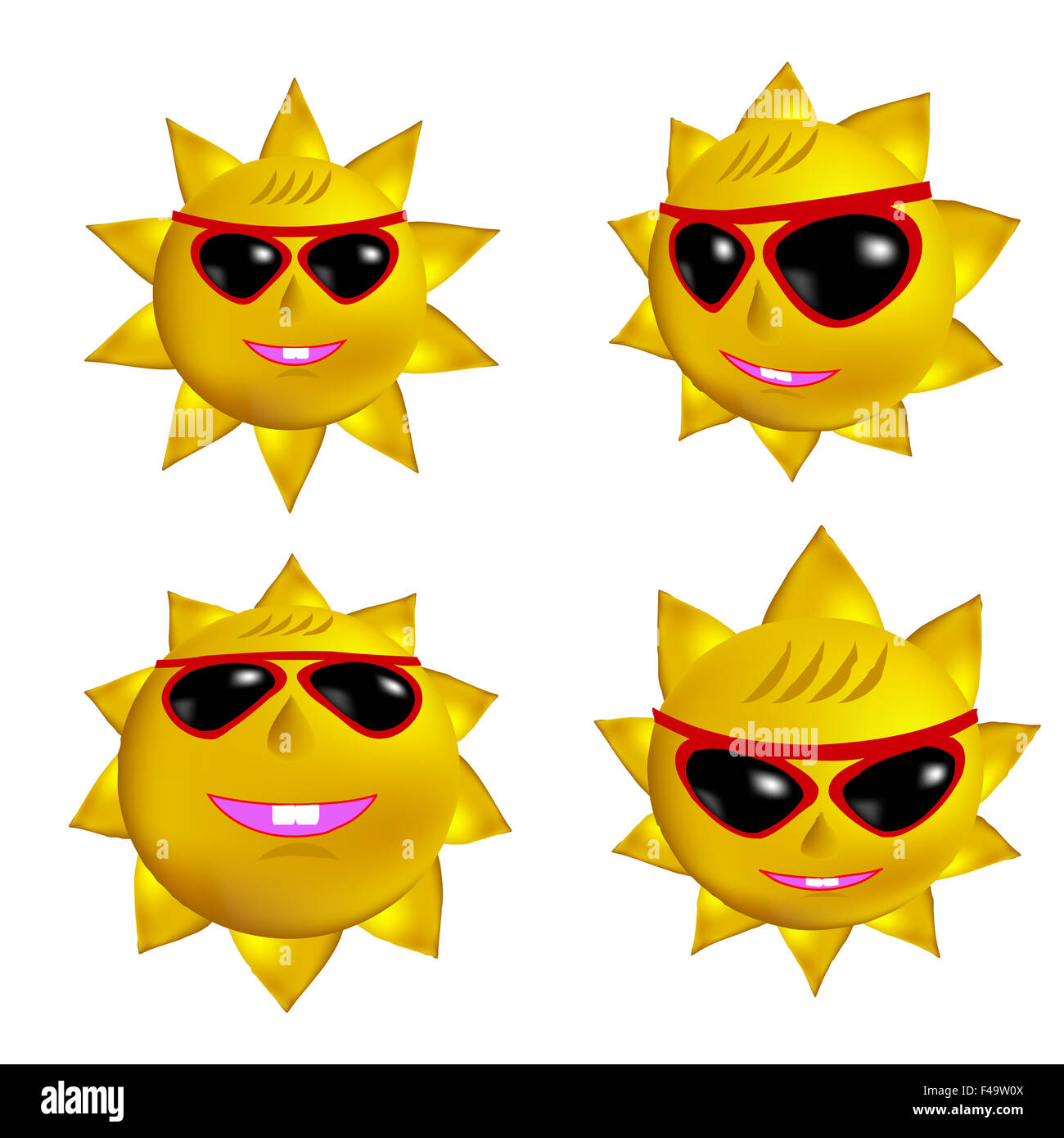 Set of Sun Icons Stock Photo - Alamy