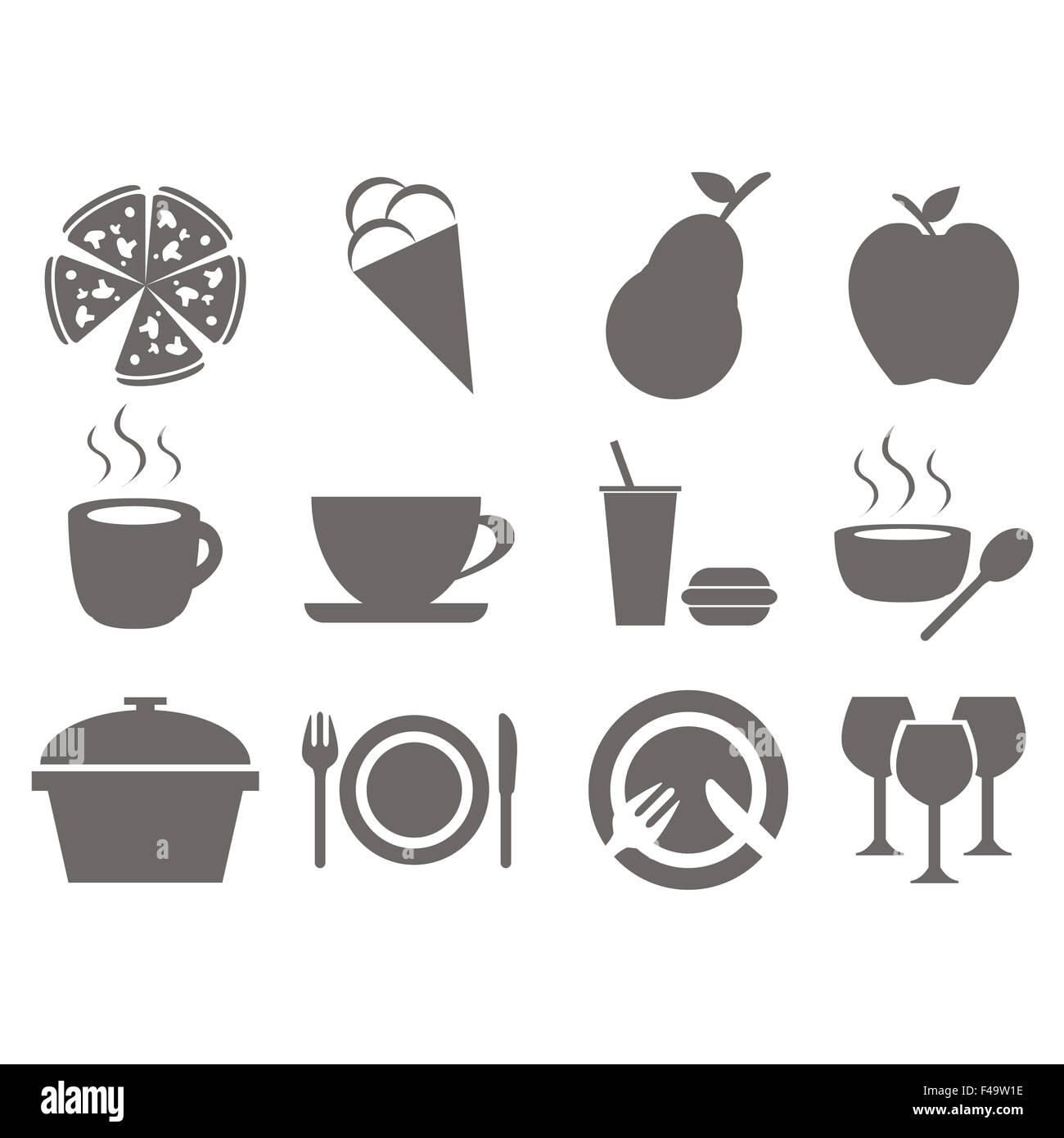 Fast food vector icons Cut Out Stock Images & Pictures - Alamy