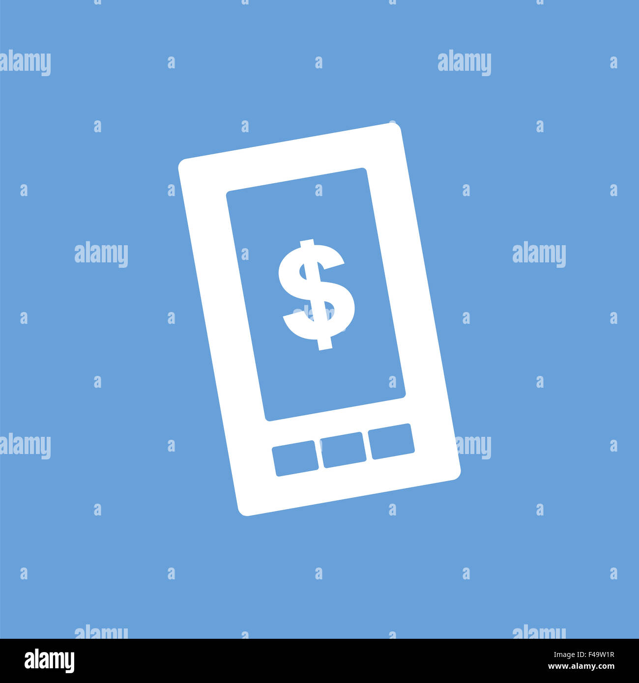 Dollar phone white icon Stock Photo - Alamy