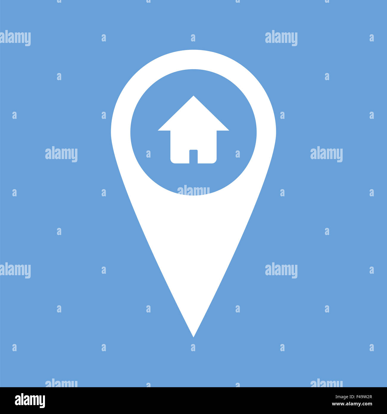 Home pointer white icon Stock Photo - Alamy