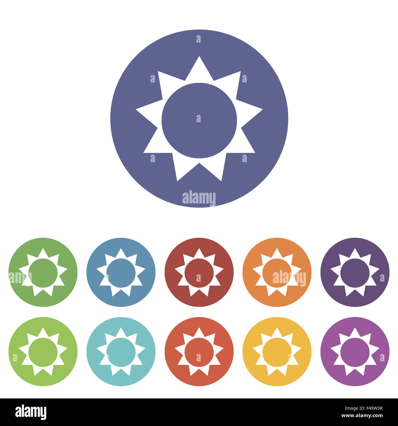 Sun flat icon Stock Photo - Alamy