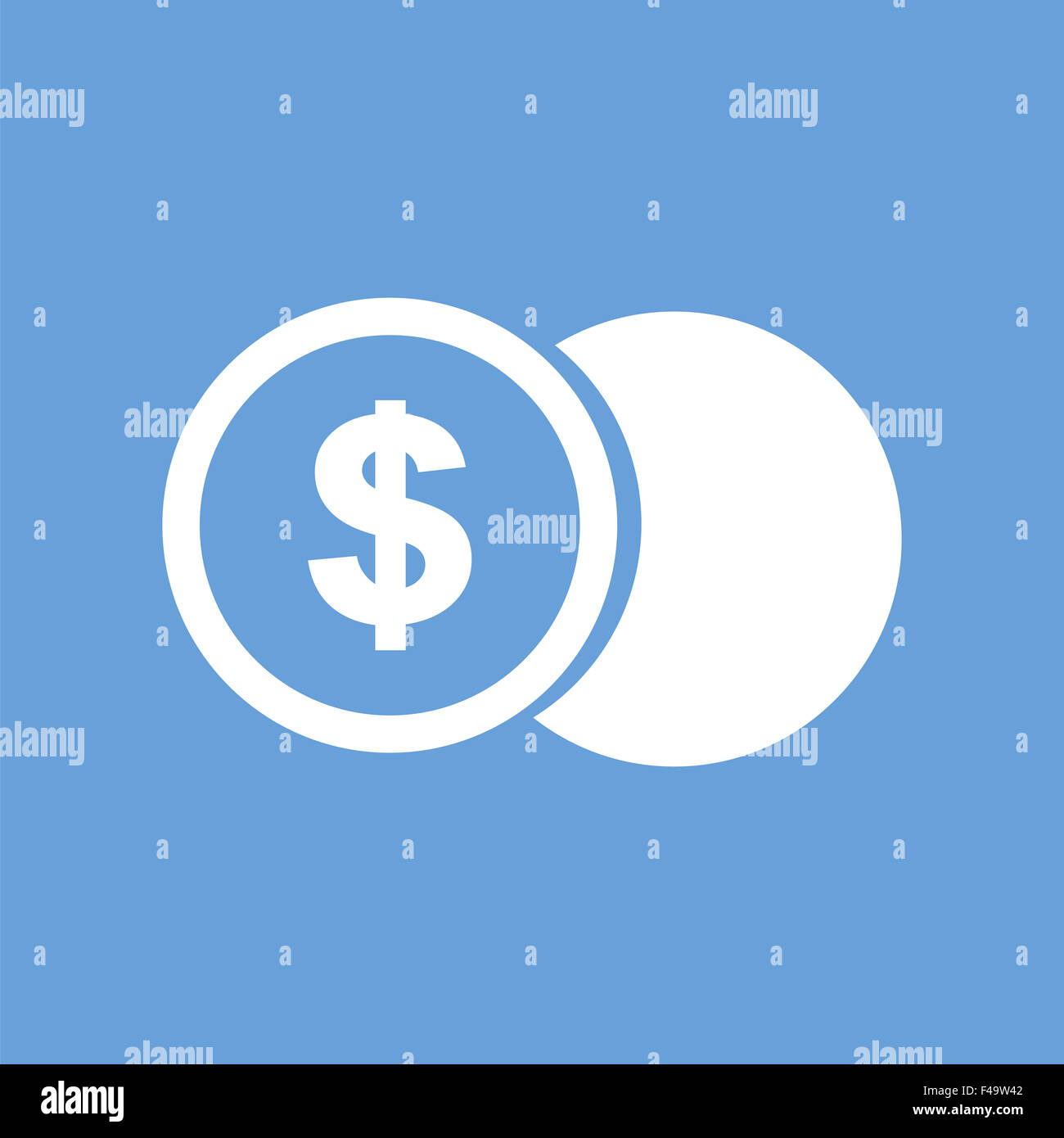 Dollar coin white icon Stock Photo - Alamy
