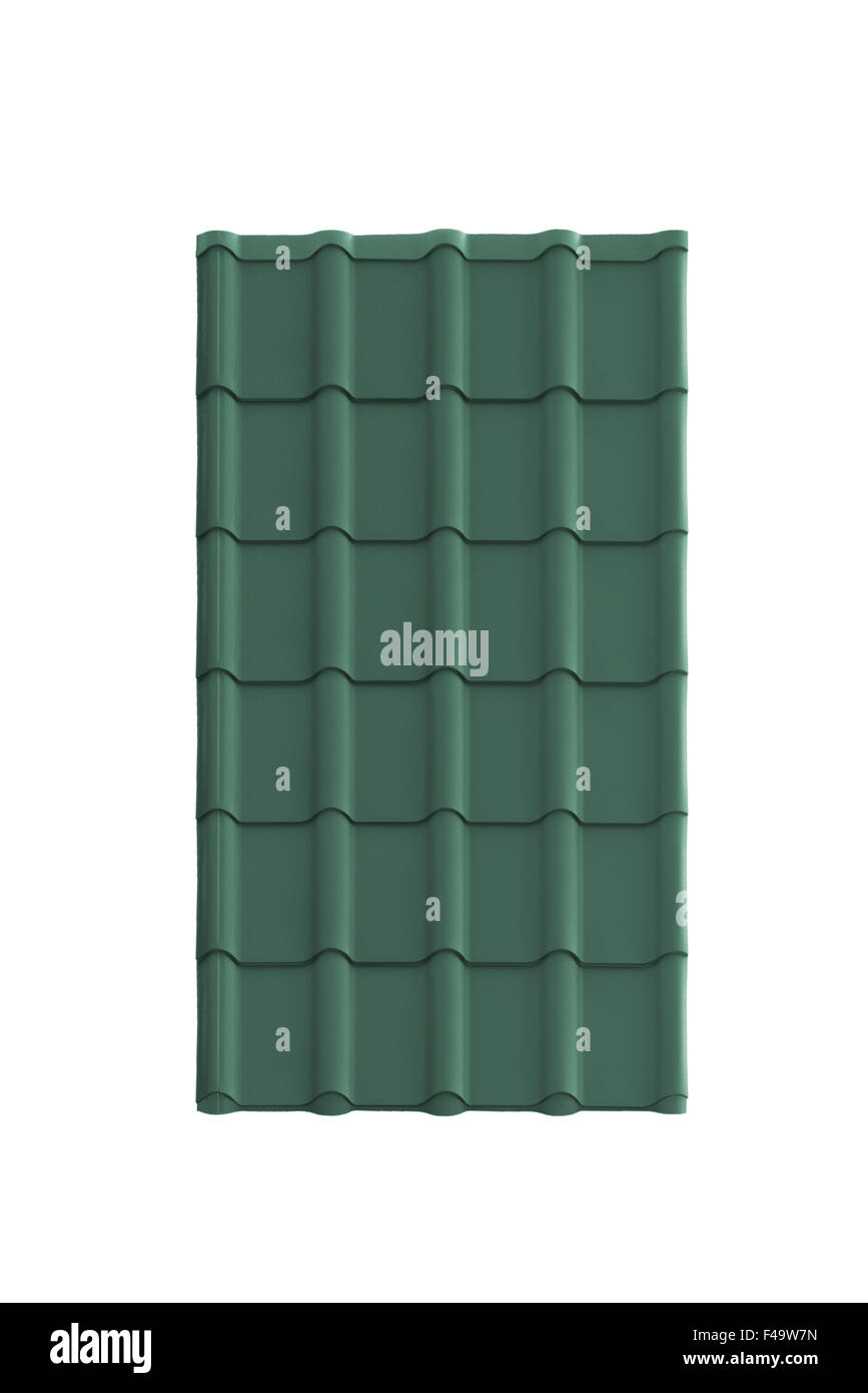 Green metal roof tile Cut Out Stock Images & Pictures - Alamy