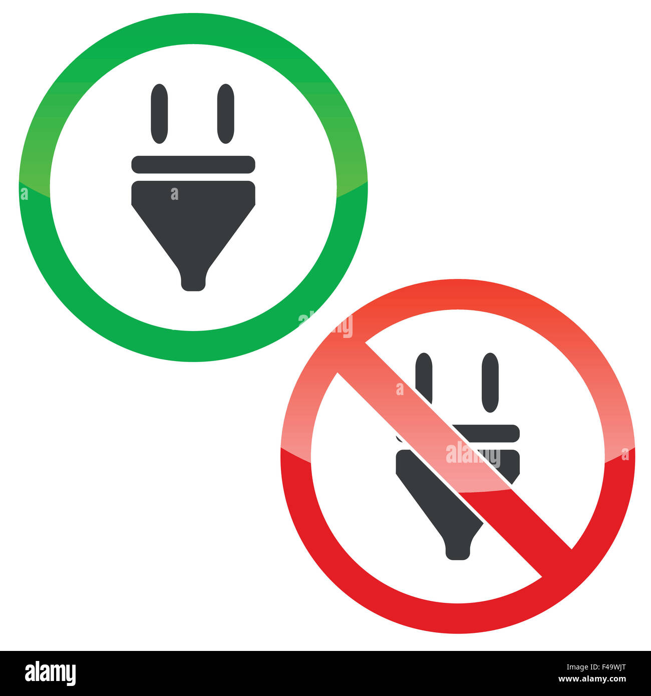 Plug permission signs set Stock Photo - Alamy