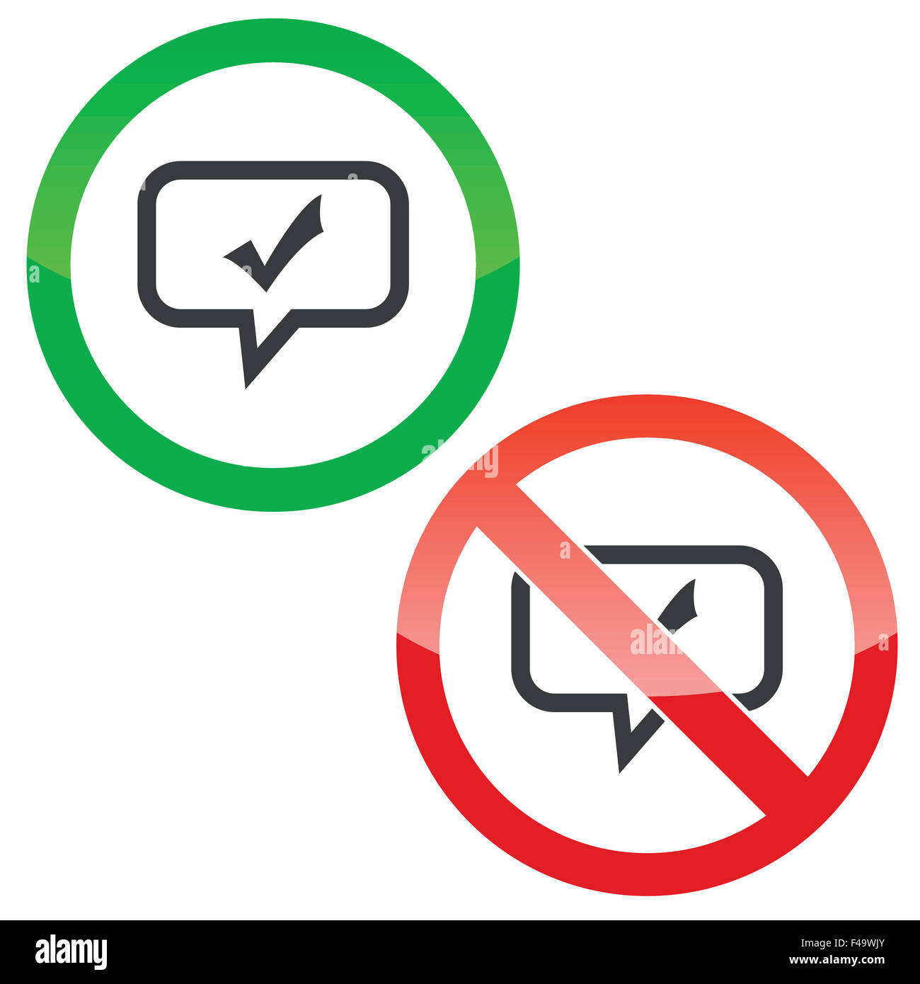 Tick mark message permission signs Stock Photo - Alamy Tick mark message permission signs Stock Photo - Alamy