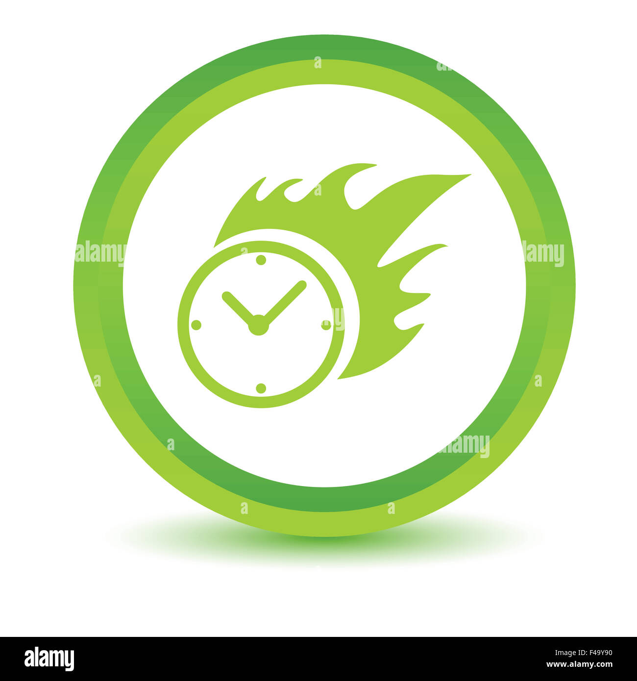 Green Hot clock icon Stock Photo - Alamy