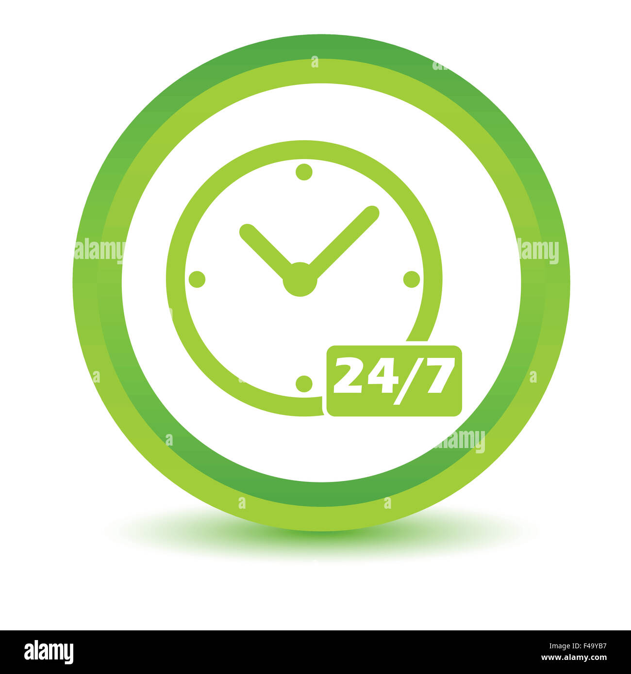 Green Clock icon Stock Photo - Alamy