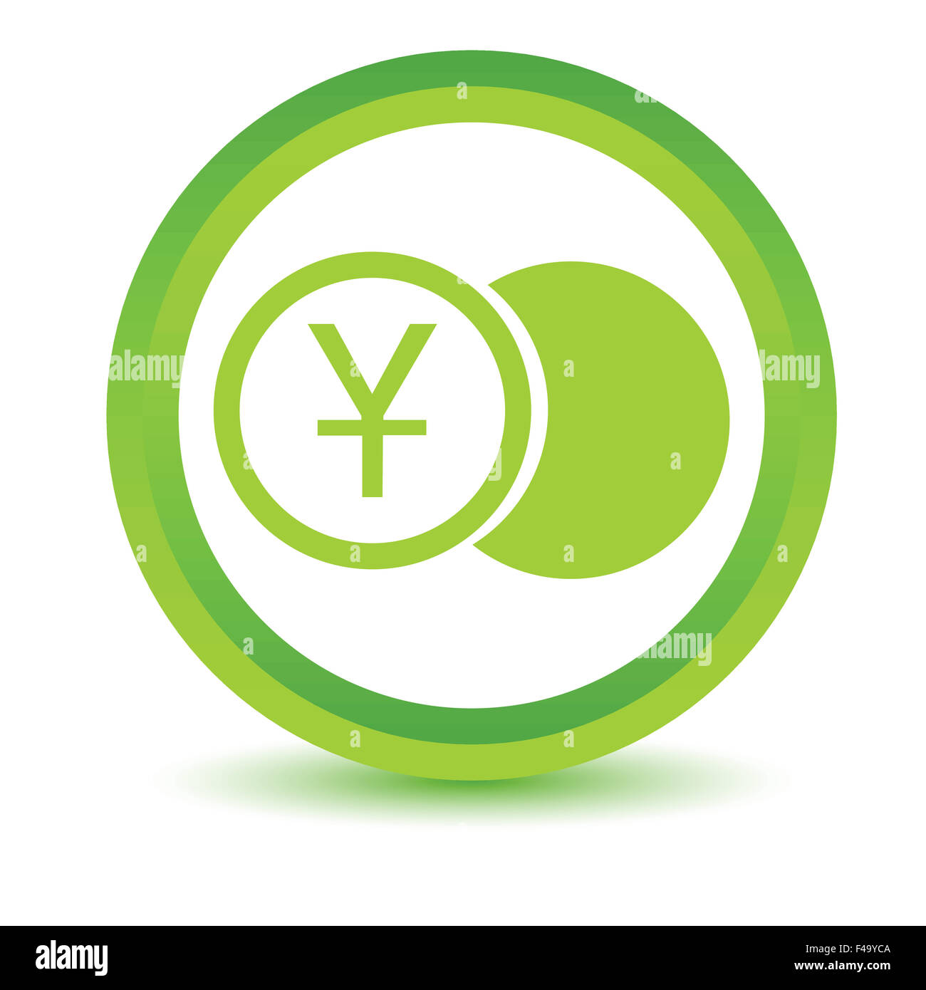 Green yen coin icon Stock Photo - Alamy