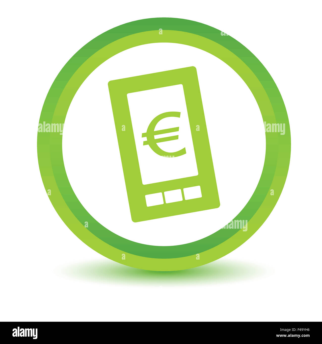 Green euro phone icon Stock Photo - Alamy