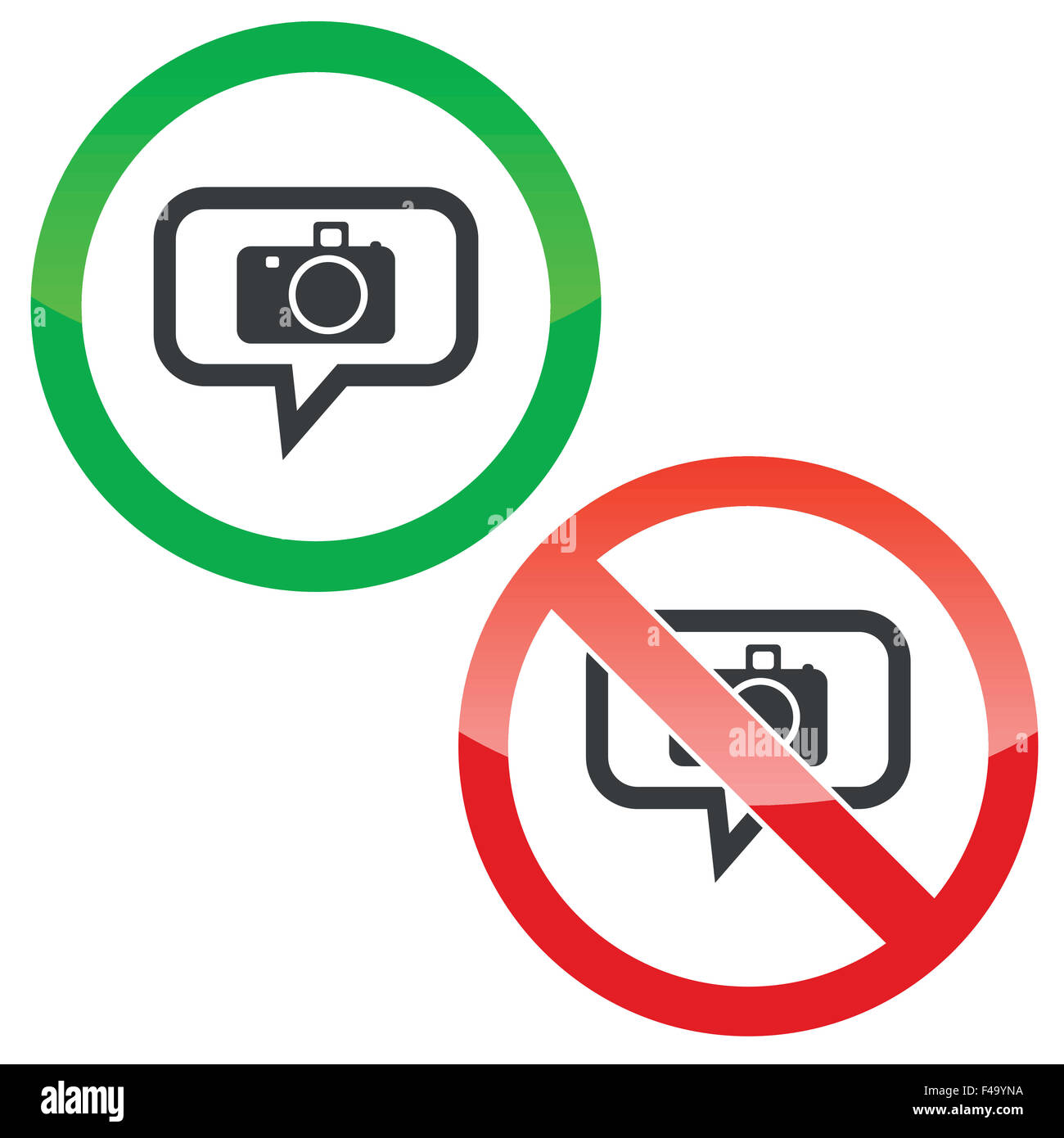 Camera message permission signs Stock Photo - Alamy