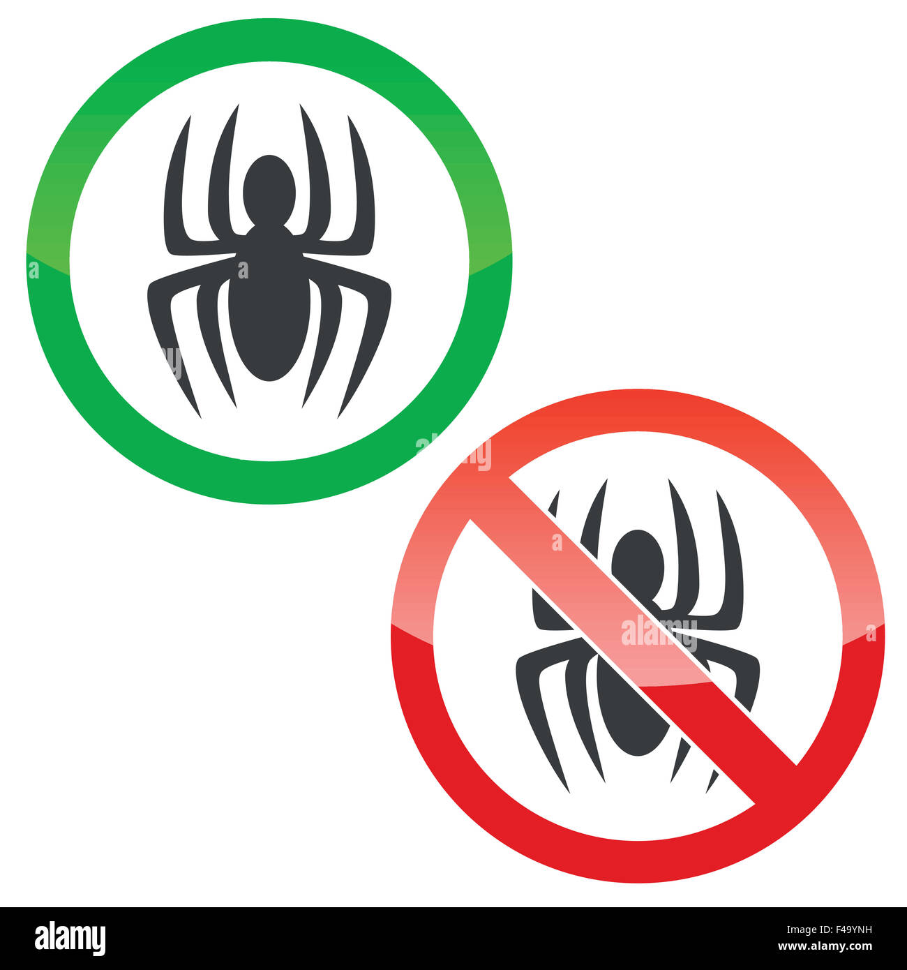 Spider permission signs set Stock Photo - Alamy