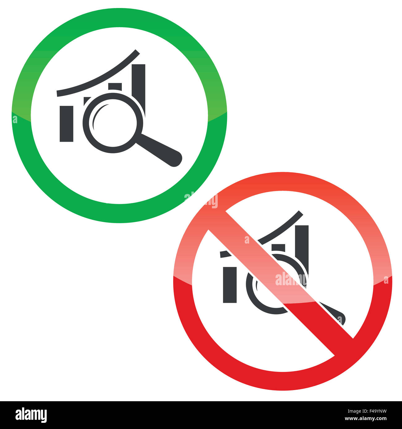 Examine graphic permission signs set Stock Photo - Alamy