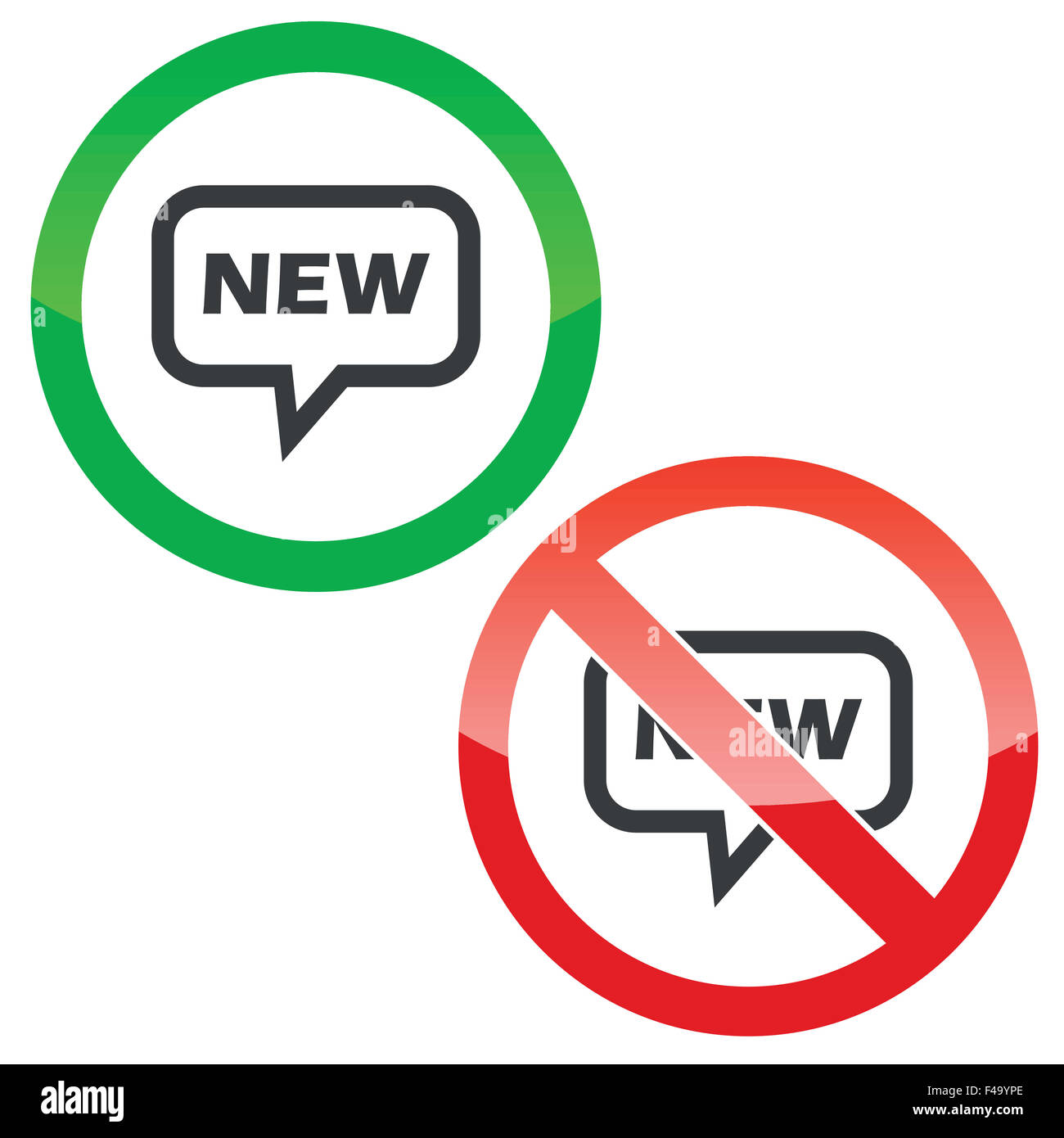 NEW message permission signs Stock Photo - Alamy
