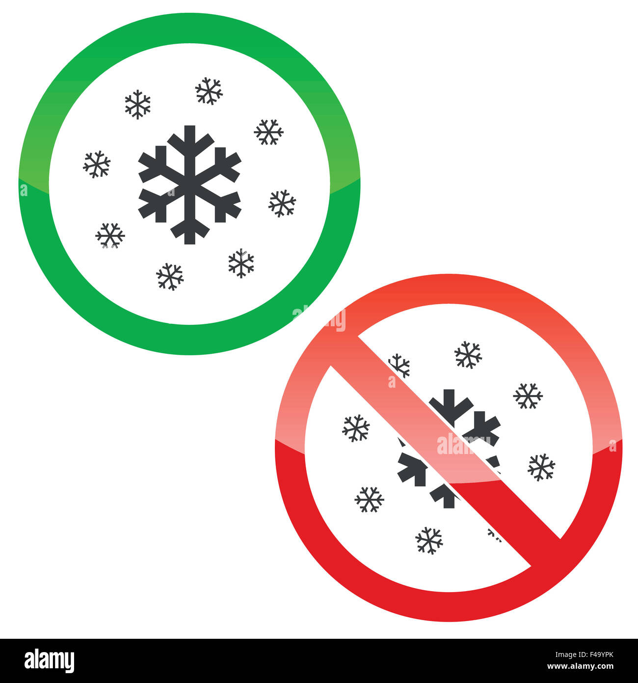 Snow permission signs set Stock Photo - Alamy
