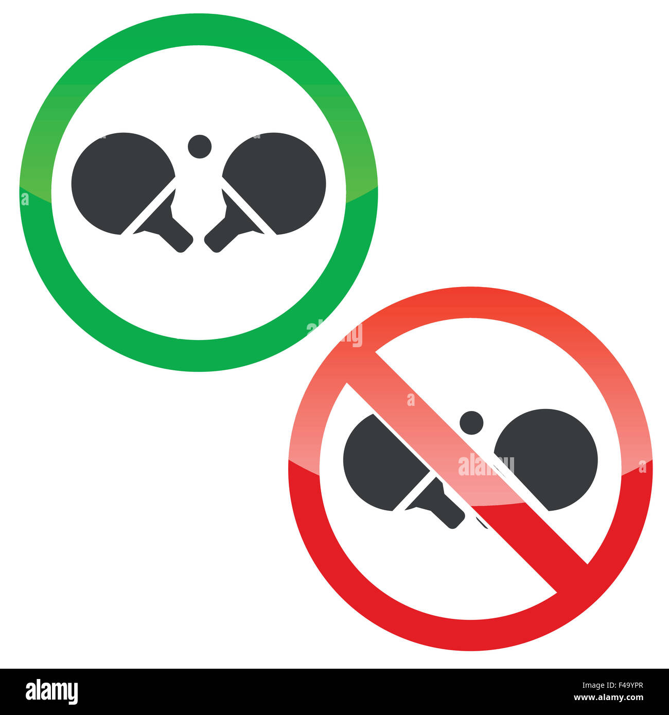 Table tennis permission signs set Stock Photo - Alamy