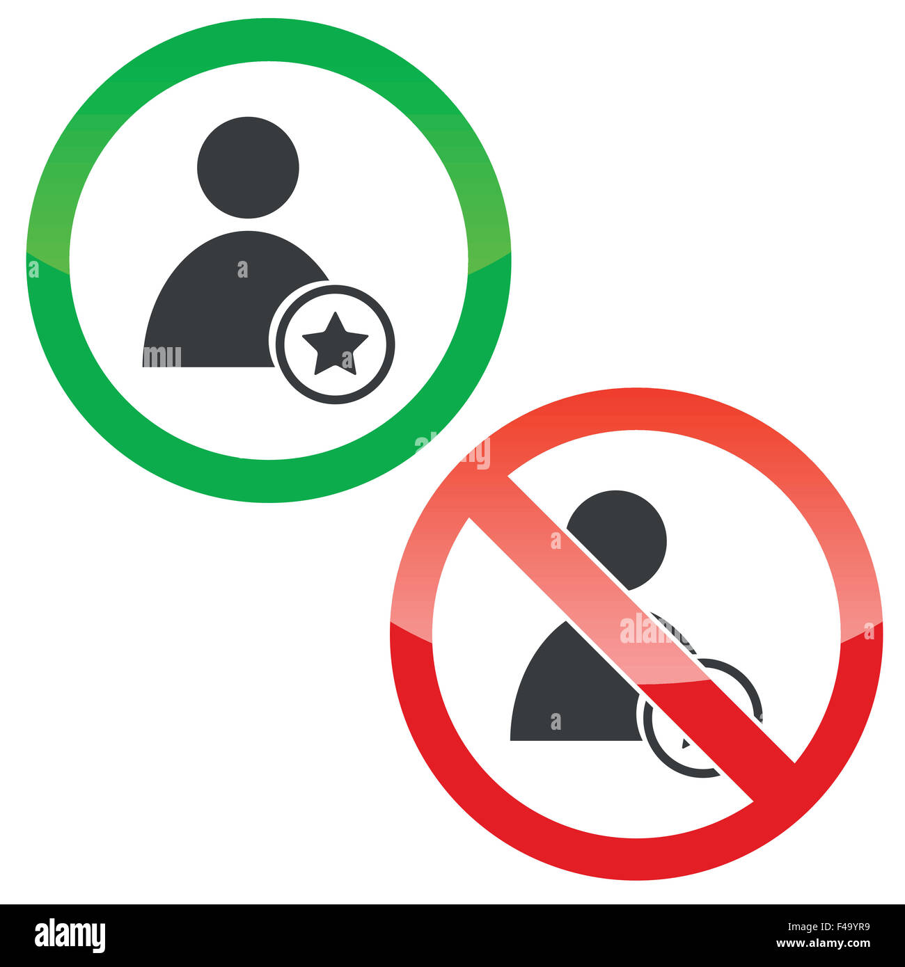 Favorite user permission signs set Stock Photo - Alamy