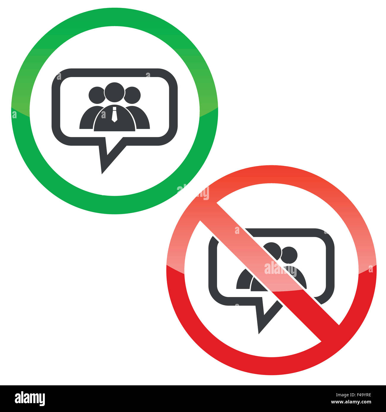 Use group message permission signs Stock Photo - Alamy