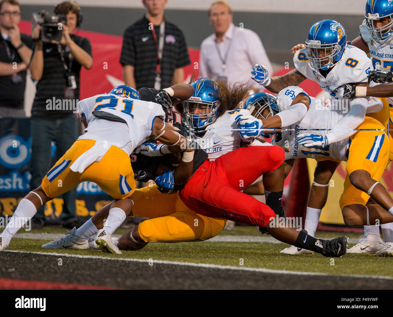 Las Vegas, NV, USA. 10th Oct, 2015. UNLV wide running back (35) Xzaviar ...