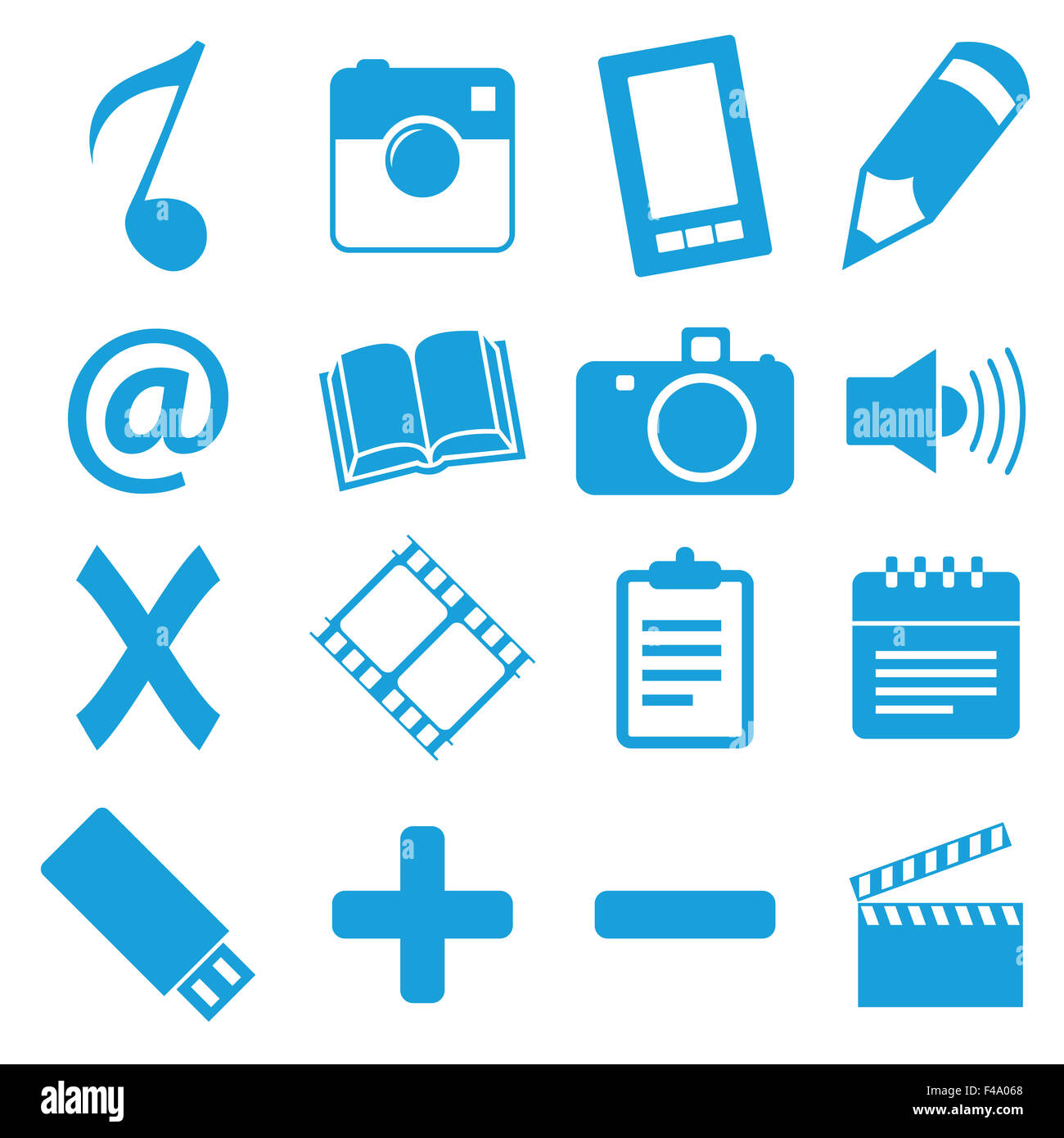 Unique blue icons set Stock Photo - Alamy