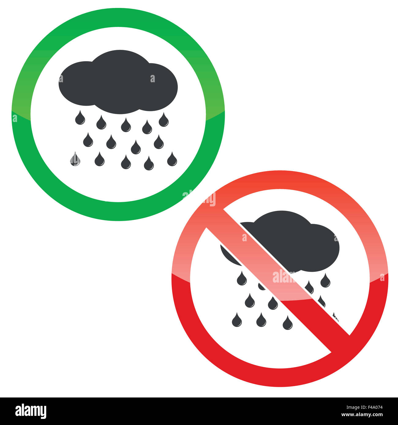 Rain permission signs set Stock Photo - Alamy