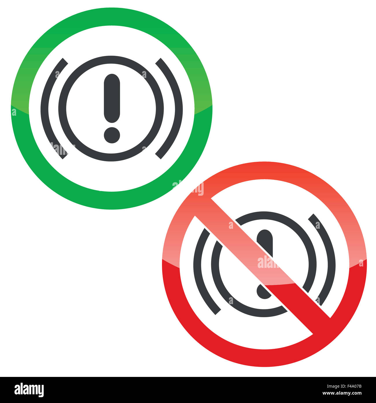 Alert permission signs set Stock Photo - Alamy